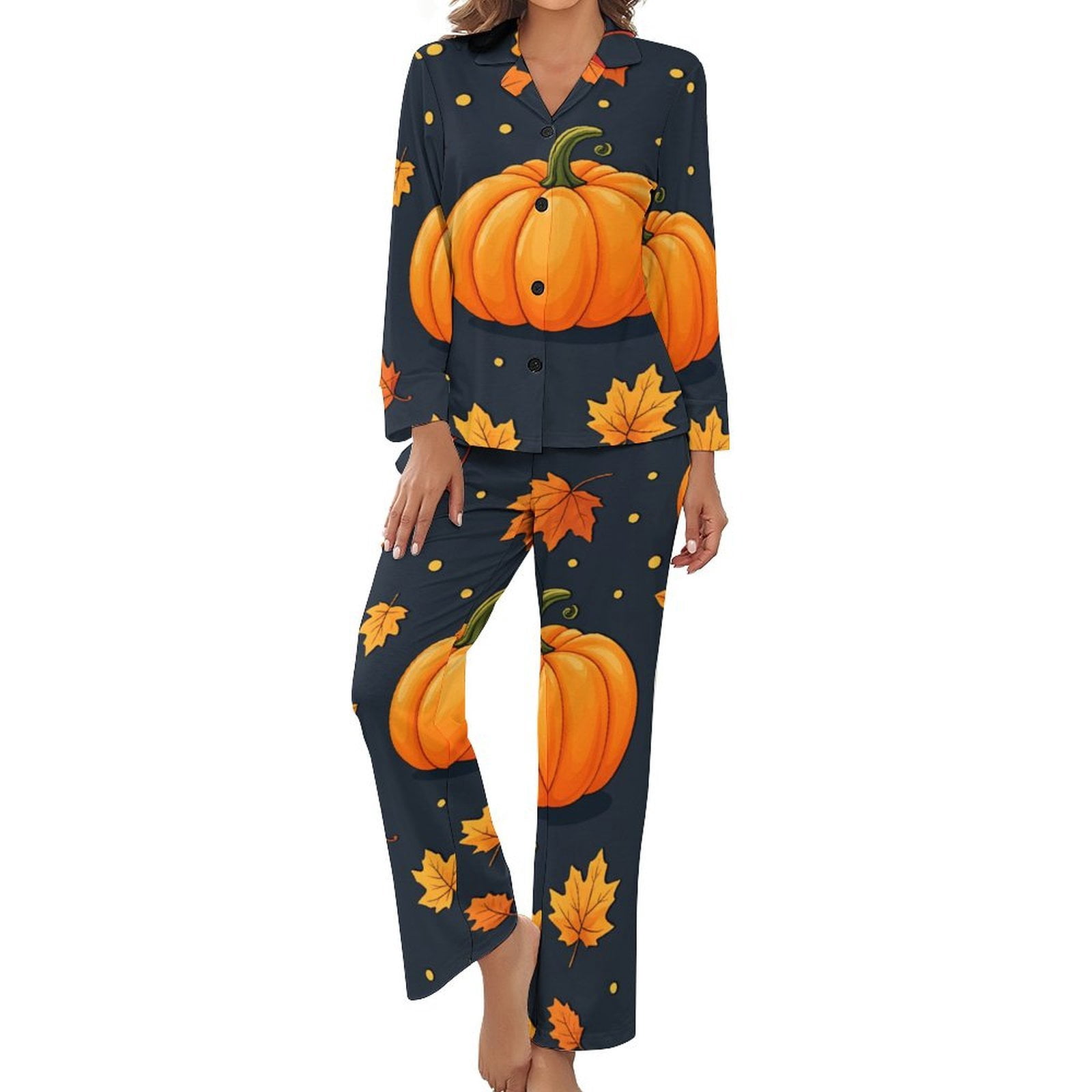 Fall Thanksgiving Pumpkin Pajamas Woman Vintage Pajamas Set 2 Piece ...