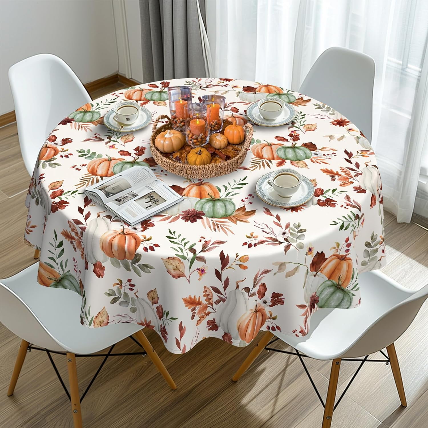 Fall Thanksgiving Pumpkin Tablecloth for Harvest Autumn Dining Room ...