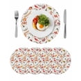 Fall Thanksgiving Round Table Placemats set of 4, White Pumpkins Autumn ...