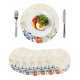 Fall Thanksgiving Round Table Placemats set of 6, Blue White Orange ...