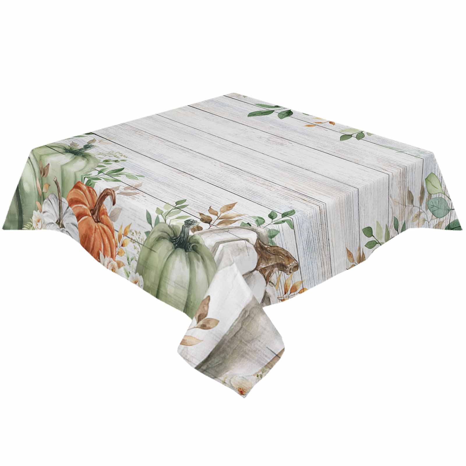 Fall Thanksgiving Square/Round Tablecloths 52x52,Orange White Sage ...