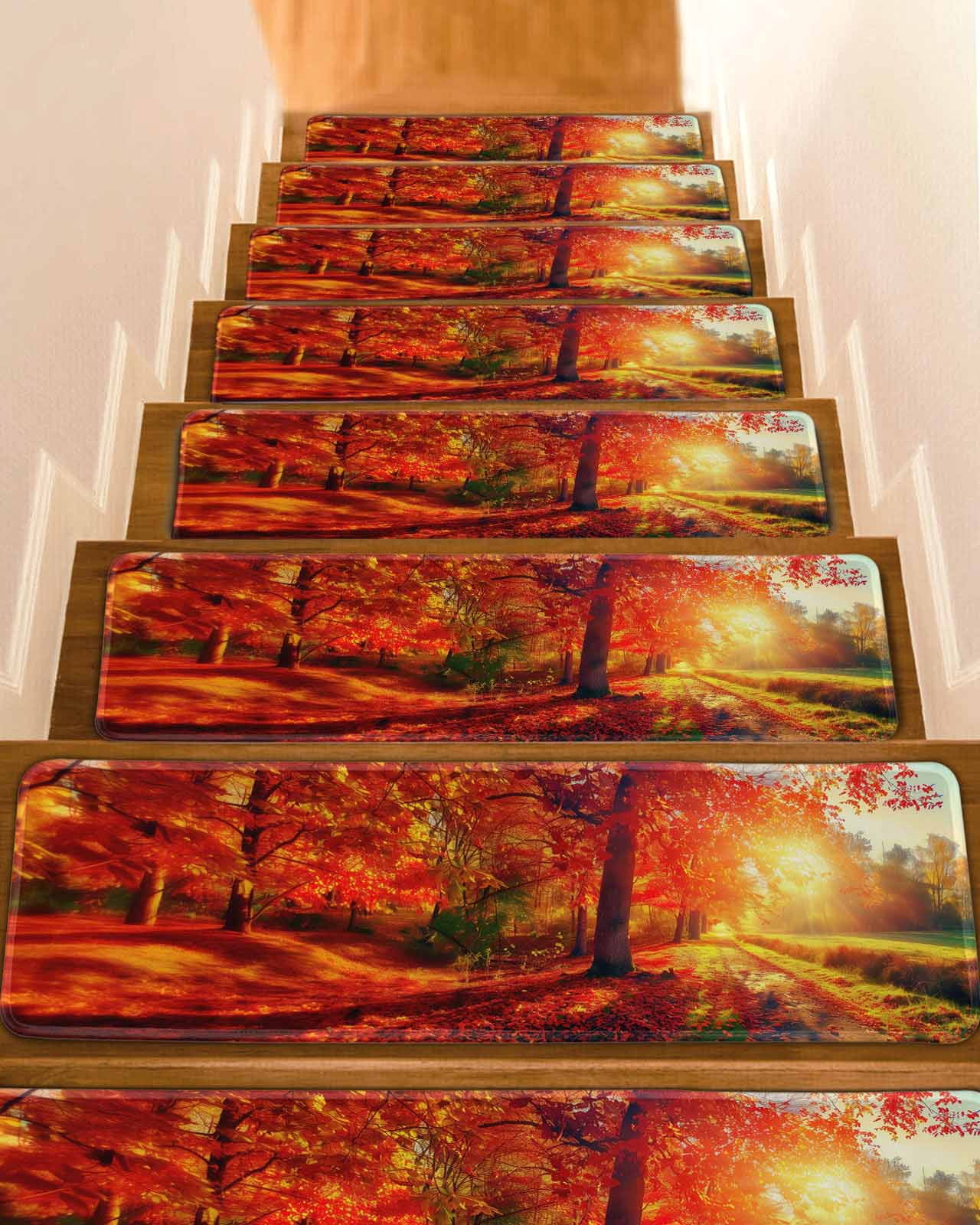Fall Thanksgiving Stair Treads for Wooden Steps Indoor Runner Rug ...