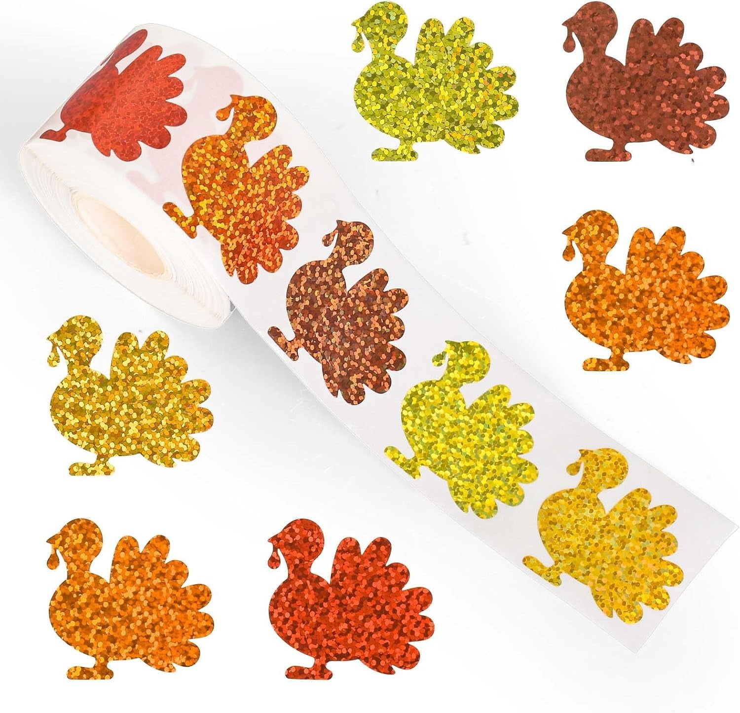 Fall Thanksgiving Stickers Laser Turkey Waterproof Decals 5 Colors Self ...