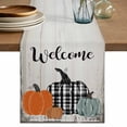 Fall Thanksgiving Table Runner 120 Inches, Autumn Pumpkin Harvest Plaid ...