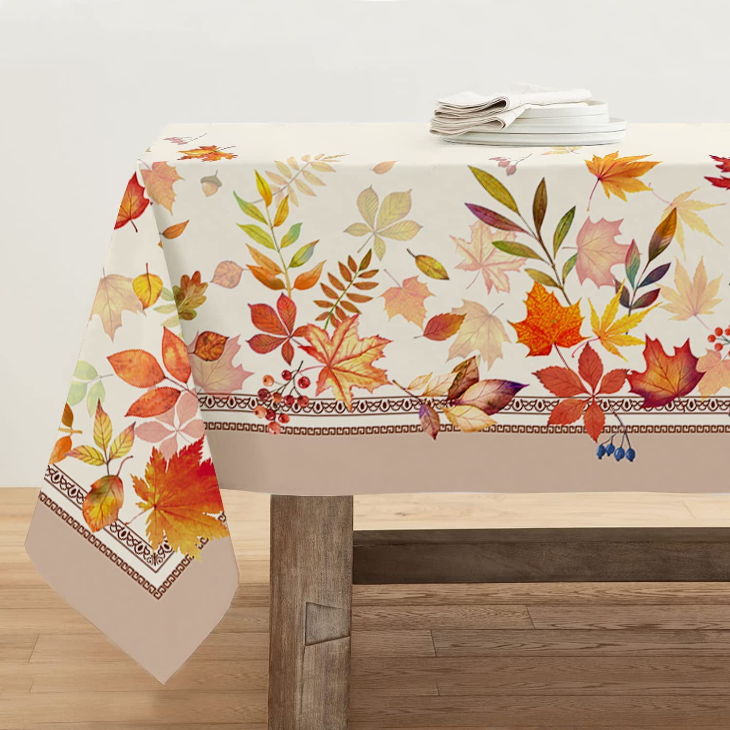 Fall Thanksgiving Tablecloth 60x102inch Maple Leaves Printed Tablecloth ...