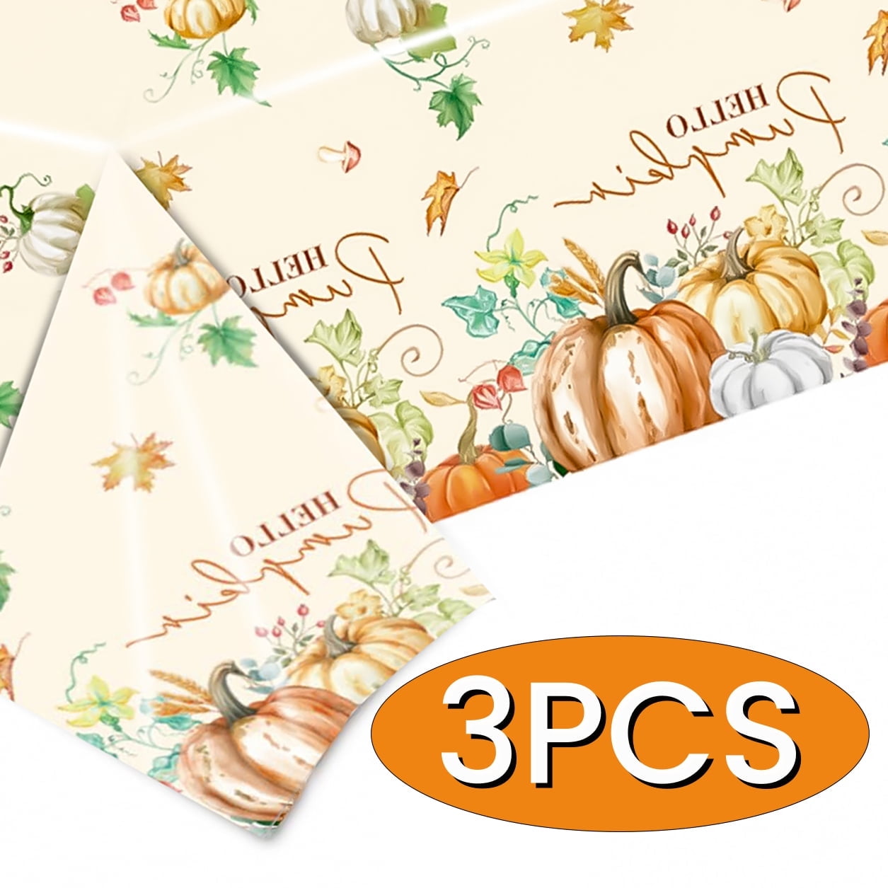 Fall Thanksgiving Tablecloth Decoration Fall Maple Pumpkin Disposable ...