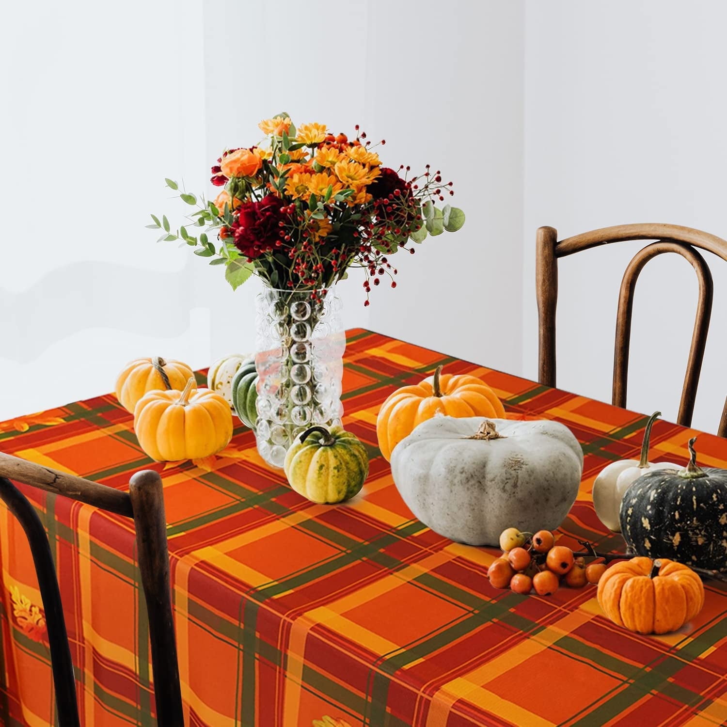 60x84 Inch Fall Harvest Tablecloth, Spill-resistant, Suitable for ...