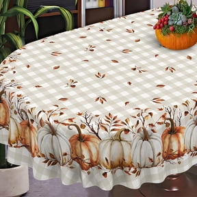 MIZHONA Fall Pumpkins Tablecloth Rectangle,Happy Thanksgivings Autumn ...
