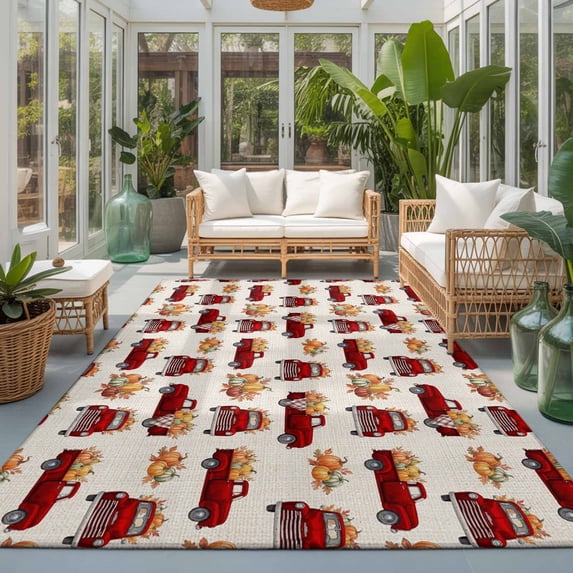 Fall Thanksgiving Washable Living Room Rugs 8'x10', Rustic Farmhouse ...