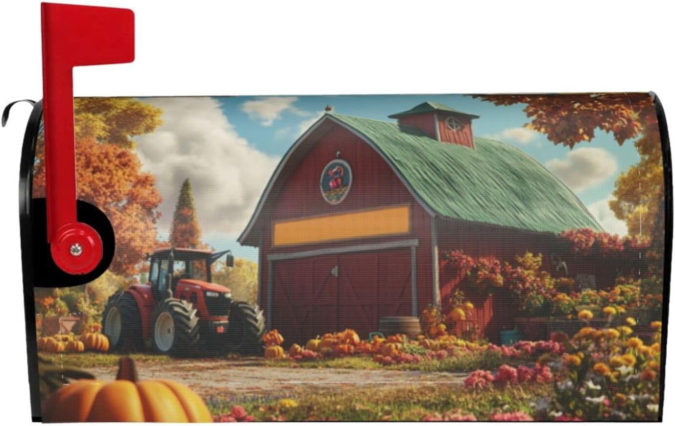 Fall Thanksgiving Welcome Magnetic Mailbox Cover, Barn Autumn Pumpkin ...