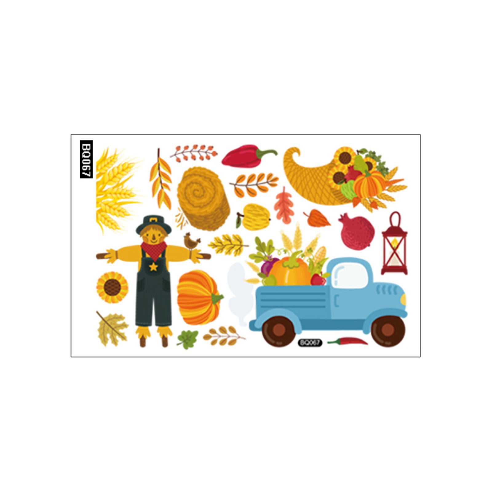 2025 Fall Thanksgiving Window Clings,Autumn Window Decals Maple Leaf ...