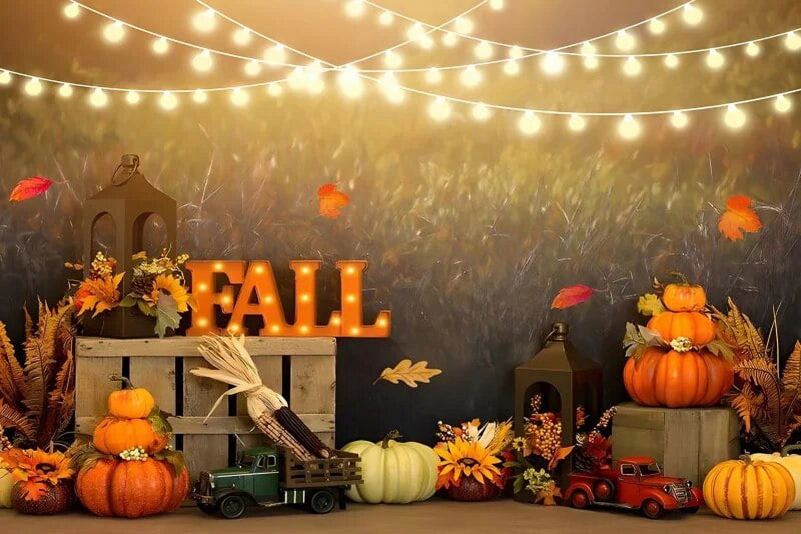 Fall Theme Cake Smash Backdrop Autumn Pumpkin Maple Leaves Decor Kids ...