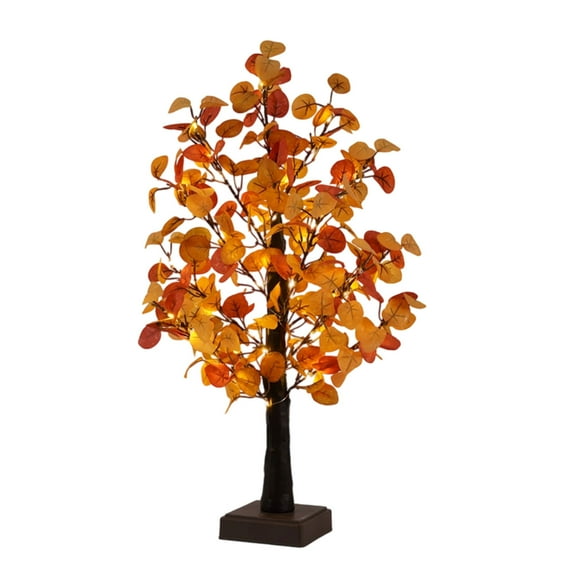 Fall Themed Maple Leaf LED Tabletop Ornament with Warm Glow Battery ...