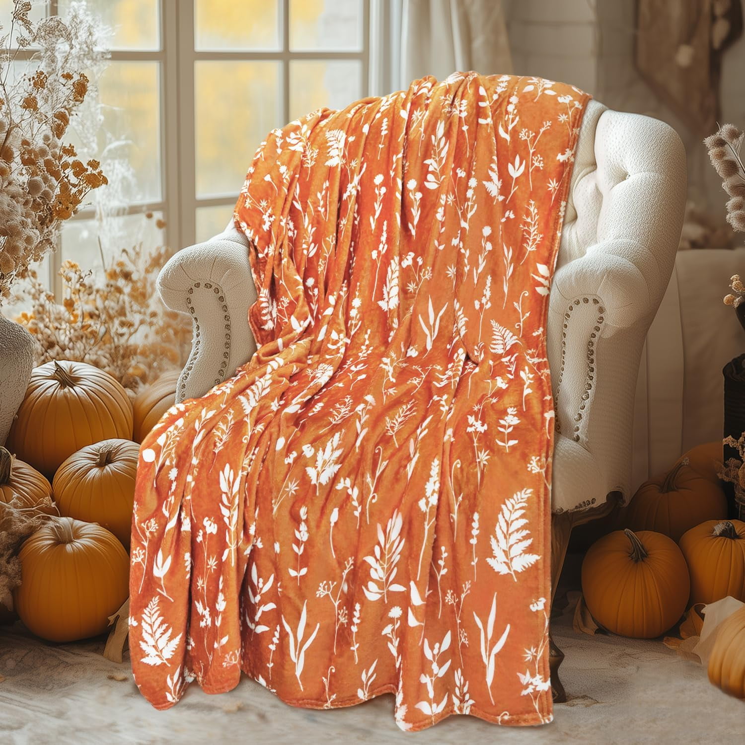 Fall Throw Blanket 50"x60" - Soft Cozy Autumn Leaves Pattern Blanket ...