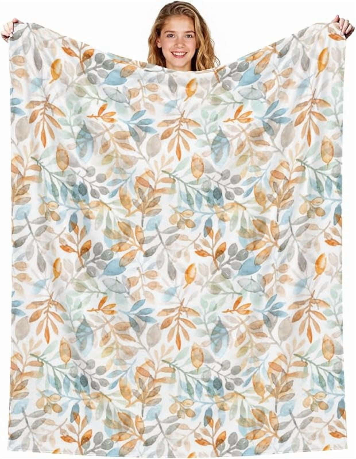 Fall Throw Blanket 60 X 50 Inch Burnt Orange Pumpkin Decorative Autumn ...
