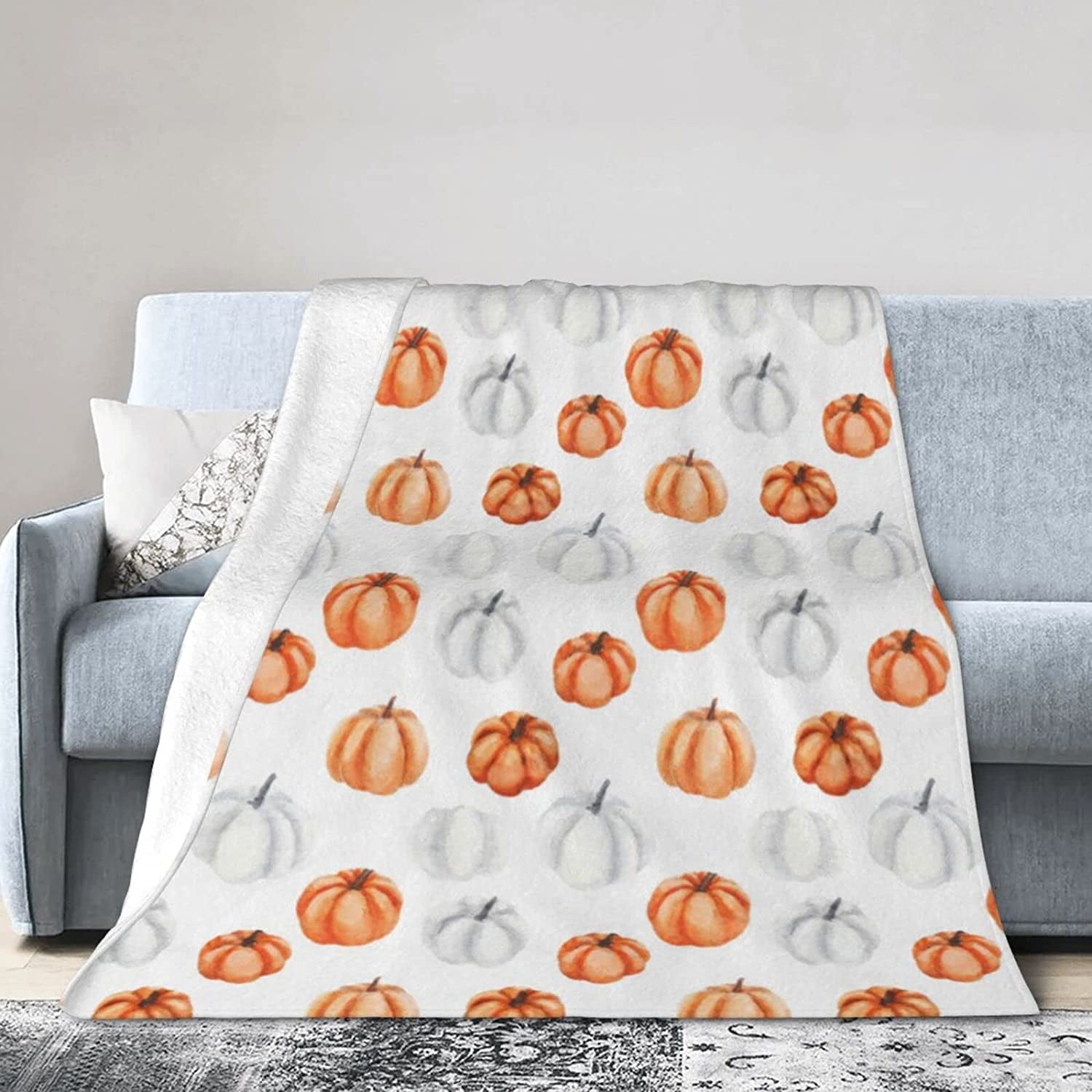 Fall Throw Blanket Autumn Pumpkin Blanket Thanksgiving Decor Soft ...