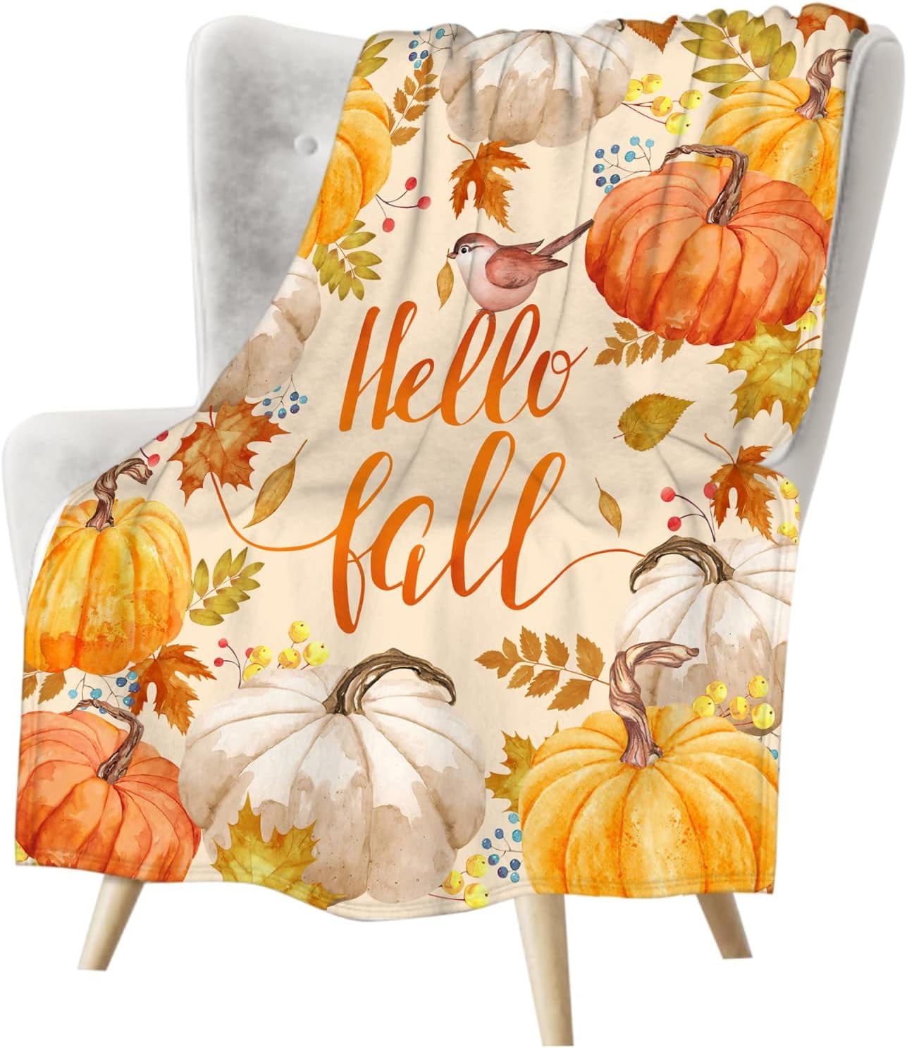 Fall Throw Blanket Pumpkin Blanket Throw Soft Warm Plush Fall Decor ...