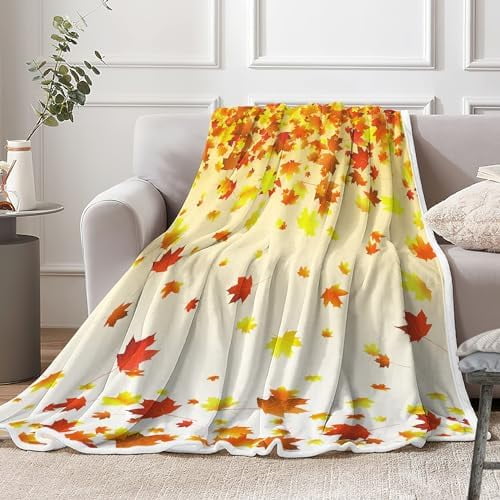 Fall Throw Blanket, Soft Warm Fall Decor Maple Leaf Autumn Leaves ...