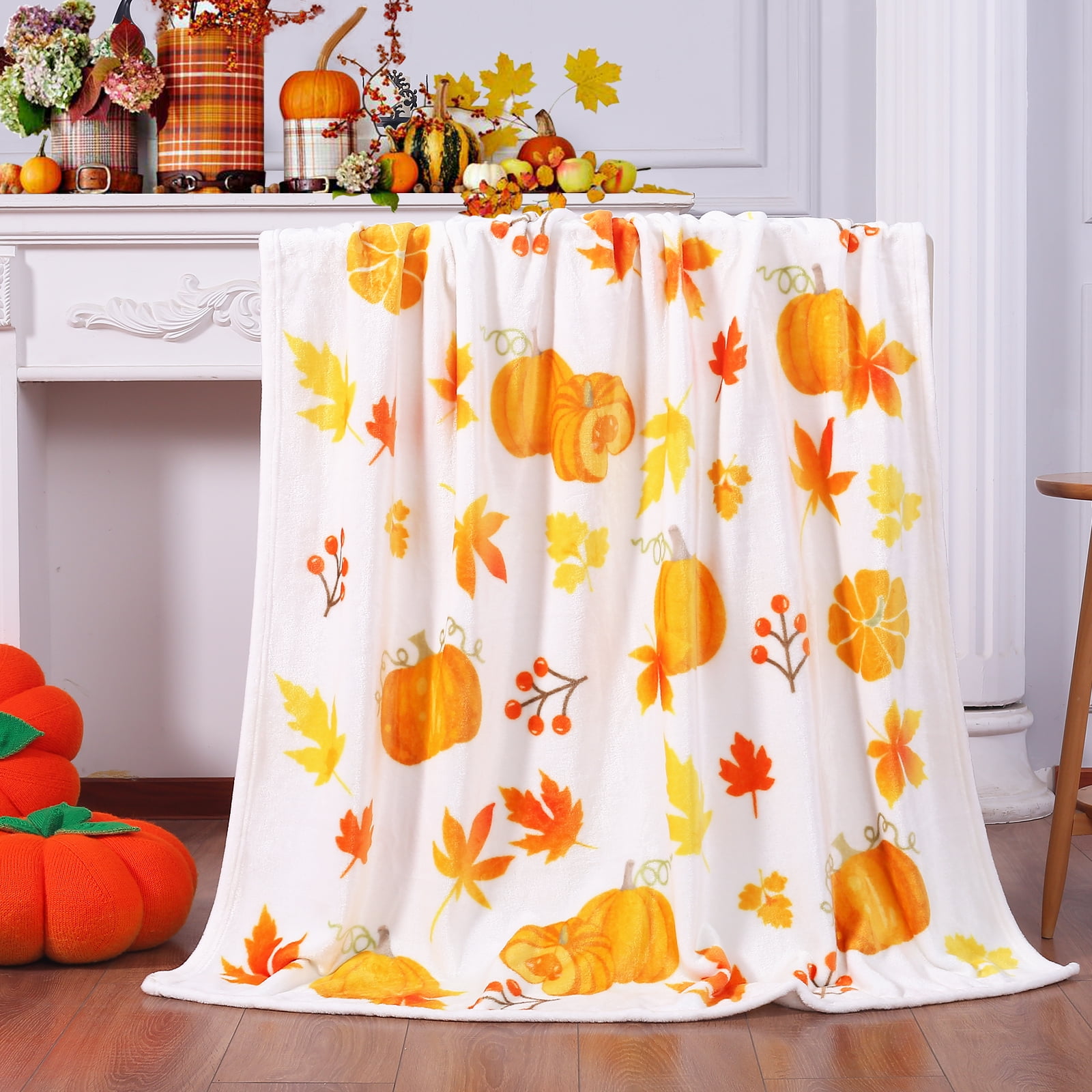 Fall Throw Blanket - Soft and Warm Autumn Blanket with Maple Leaf and ...