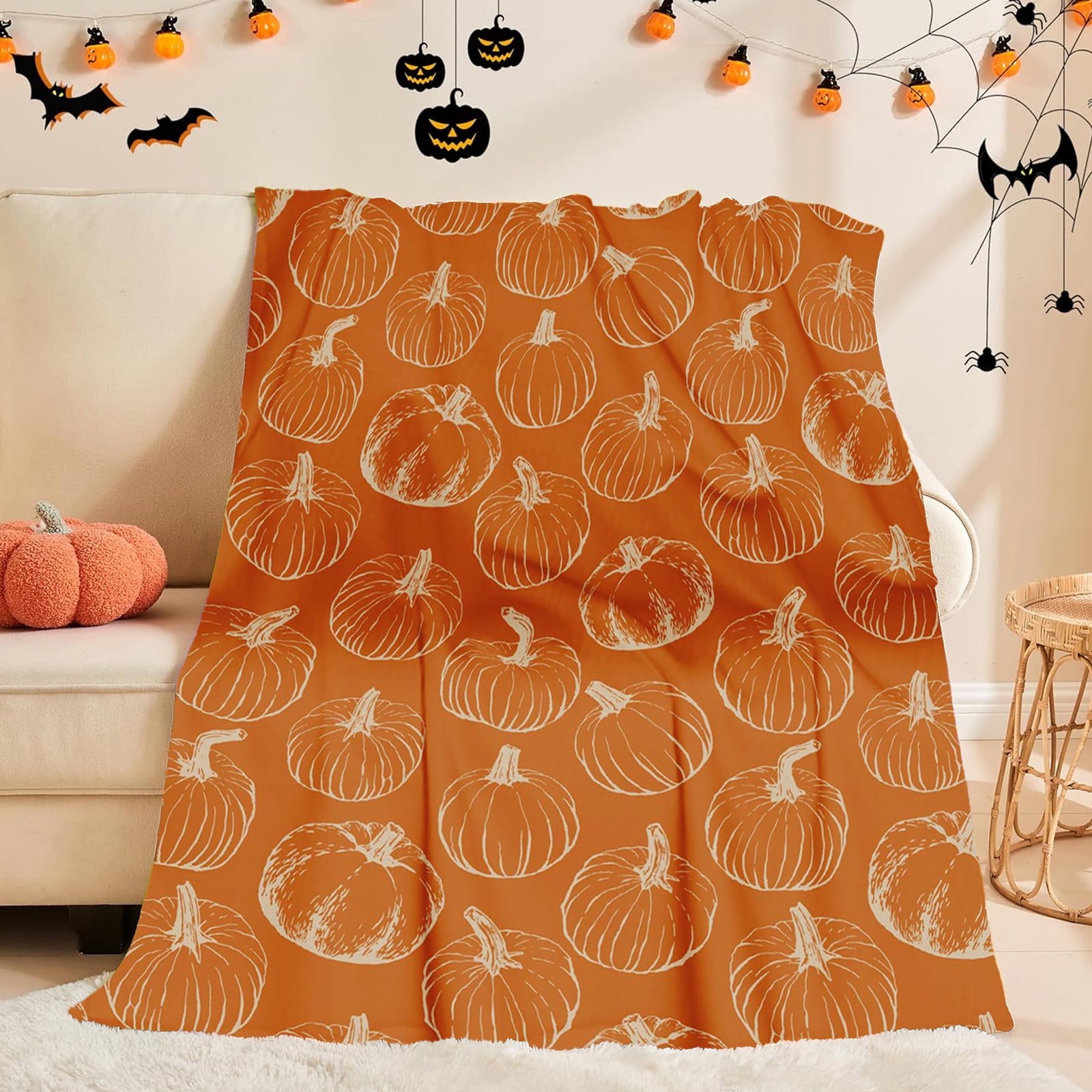 Fall Throw Blankets, Halloween Blanket, 40"x30" Pumpkin, Leaves Fall ...