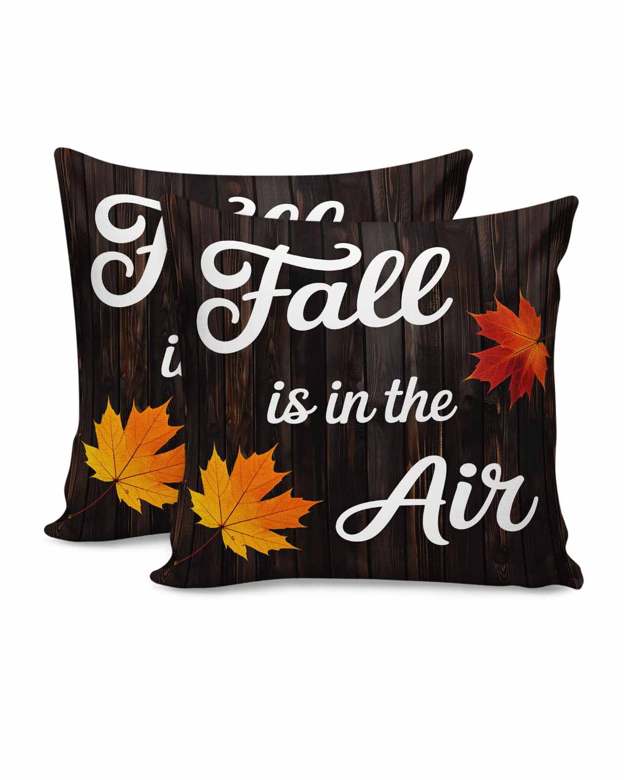 Fall Throw Pillow Covers 18x18 Inch Set of 2 Maple Leaves Decorative ...