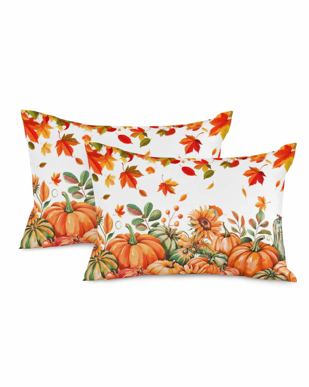 Fall Throw Pillow Covers 20x12 Inch Set of 2 Autumn Harvest Pumpkin ...