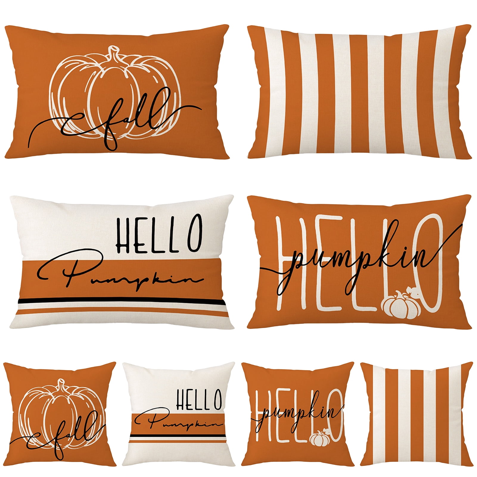 Fall Throw Pillow Covers, Autumn Pumpkin Decorative Pillows ...