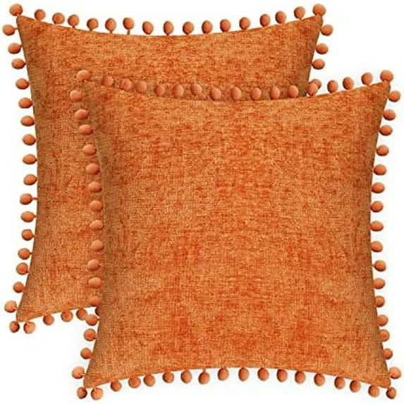 Fall Throw Pillow Covers Decorative 20 X 20 Inches Pack of 2 Cozy Solid ...