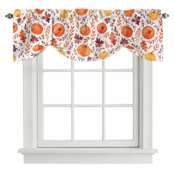 Fall Tie Up Valance Curtains for Windows, Kitchen Curtains Window ...