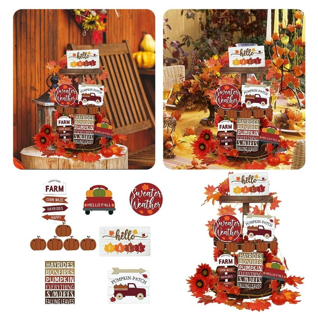 Fall Tiered Tray Decor Set Fall Thanksgiving Decor Home Fall Decor Fall ...