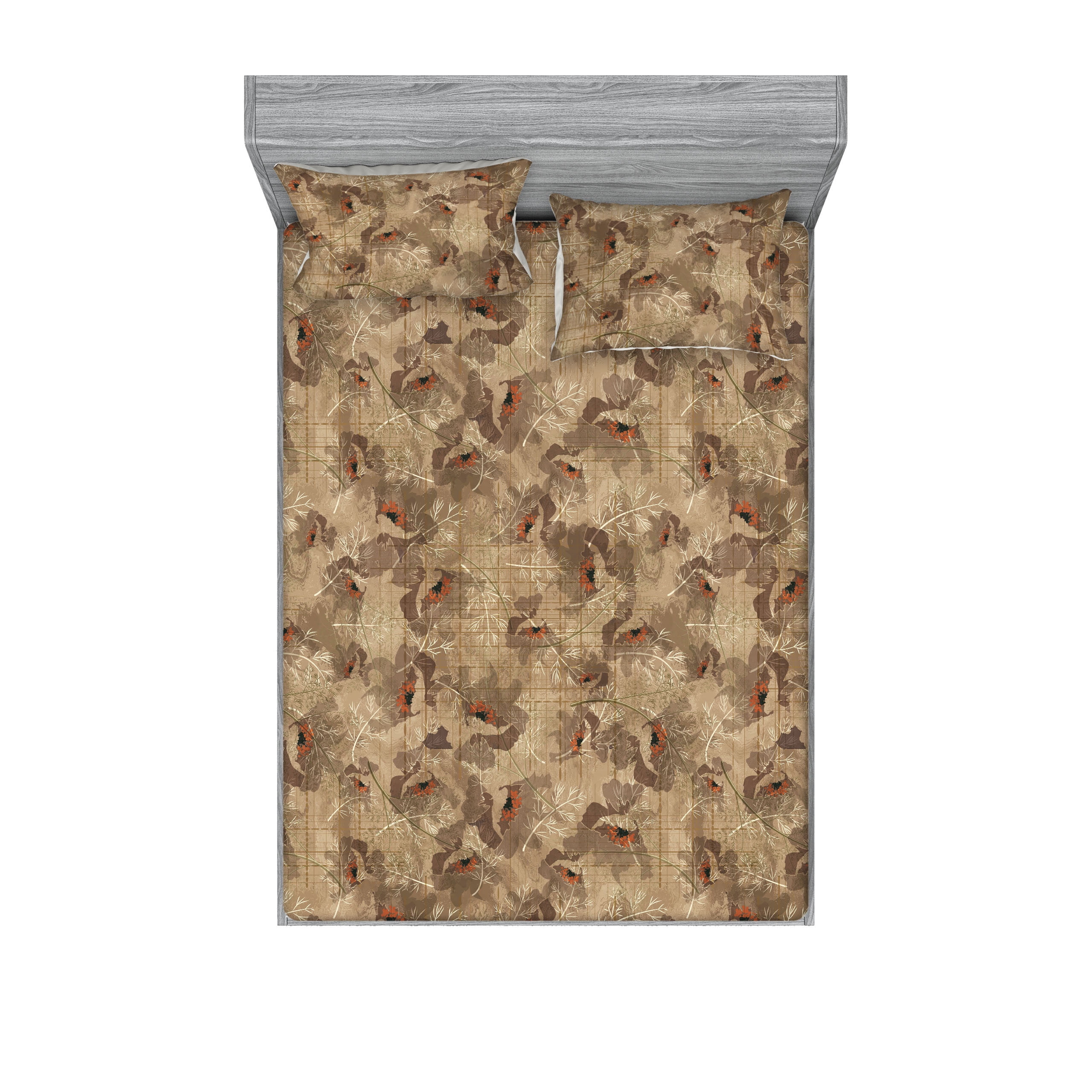 Fall Times Fitted Sheet & Pillow Sham Set, Abstract Art Modern ...