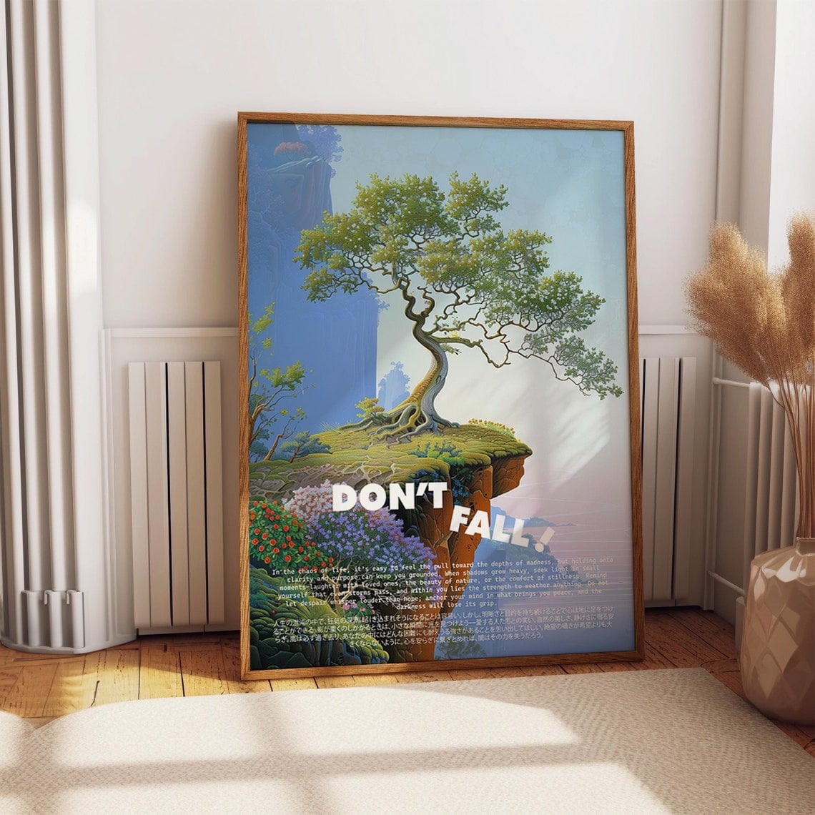 Don'T Fall Tree Art Posterinspiring Cliffside Tree Artwork For Nature ...