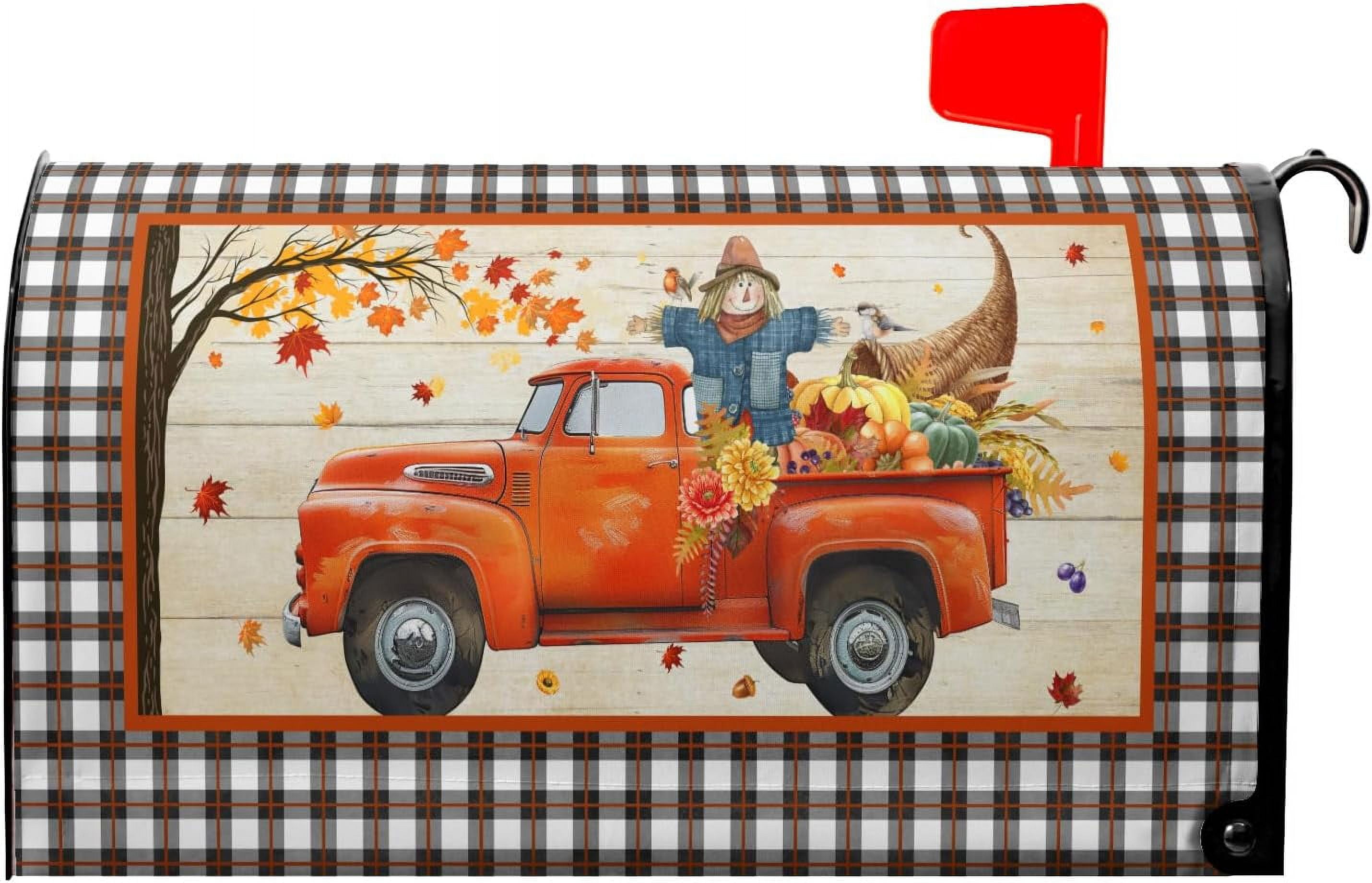 Fall Tree Leaf Mailbox Covers Magnetic Black White Pliad and Autumn ...