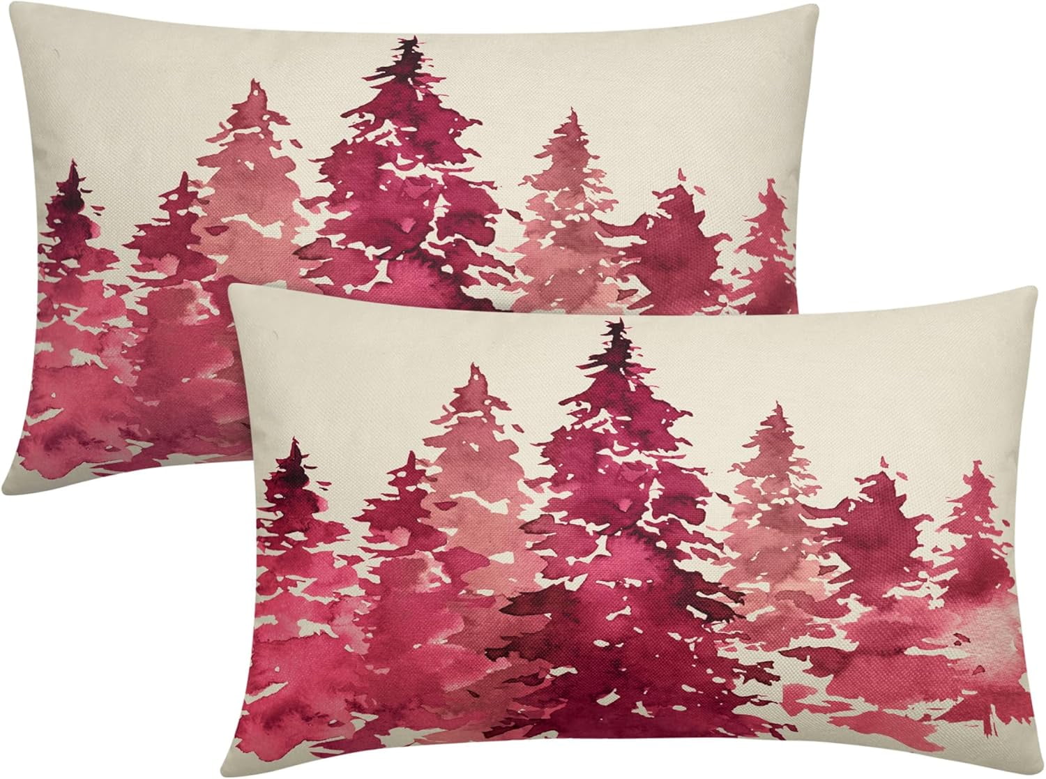Fall Tree Pillow Covers 18x18 Set of 2 Rustic Autumn Decor Burnt Orange ...