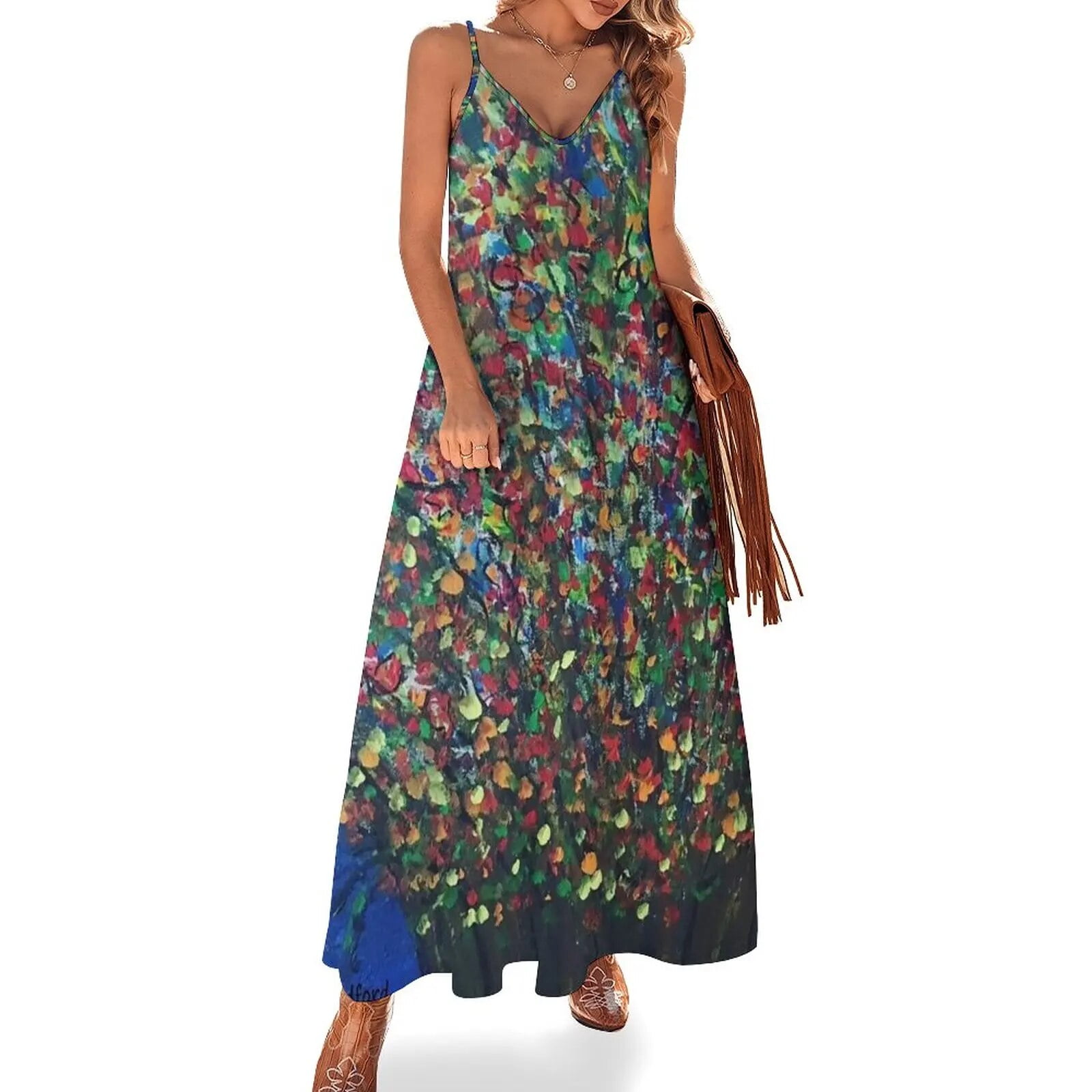 Fall Tree Sleeveless Dress summer clothes Long dress woman women's dresses luxury Woman dresses ...