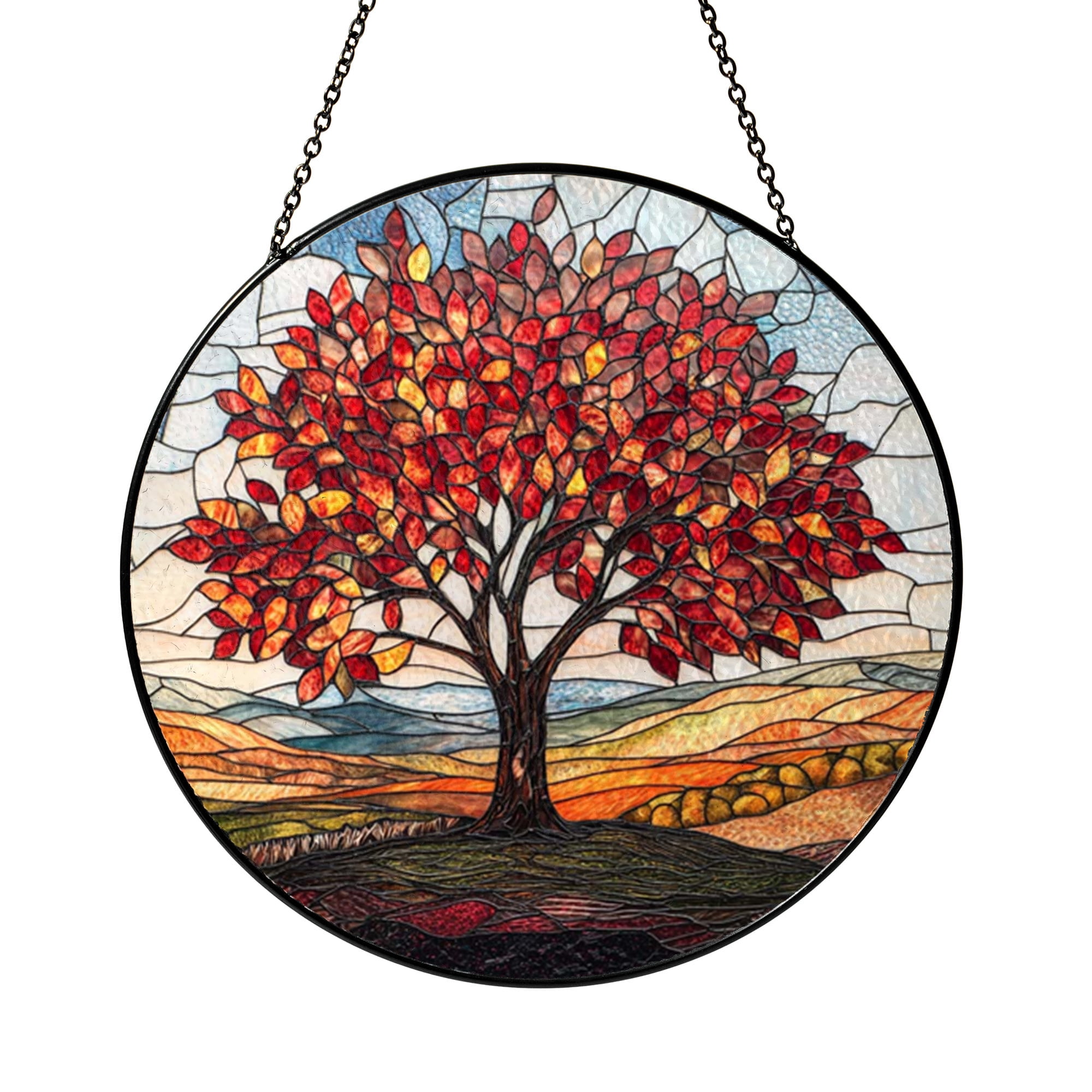 Fall Tree Stained Glass Panel – Seasonal Window Decor - Walmart.com