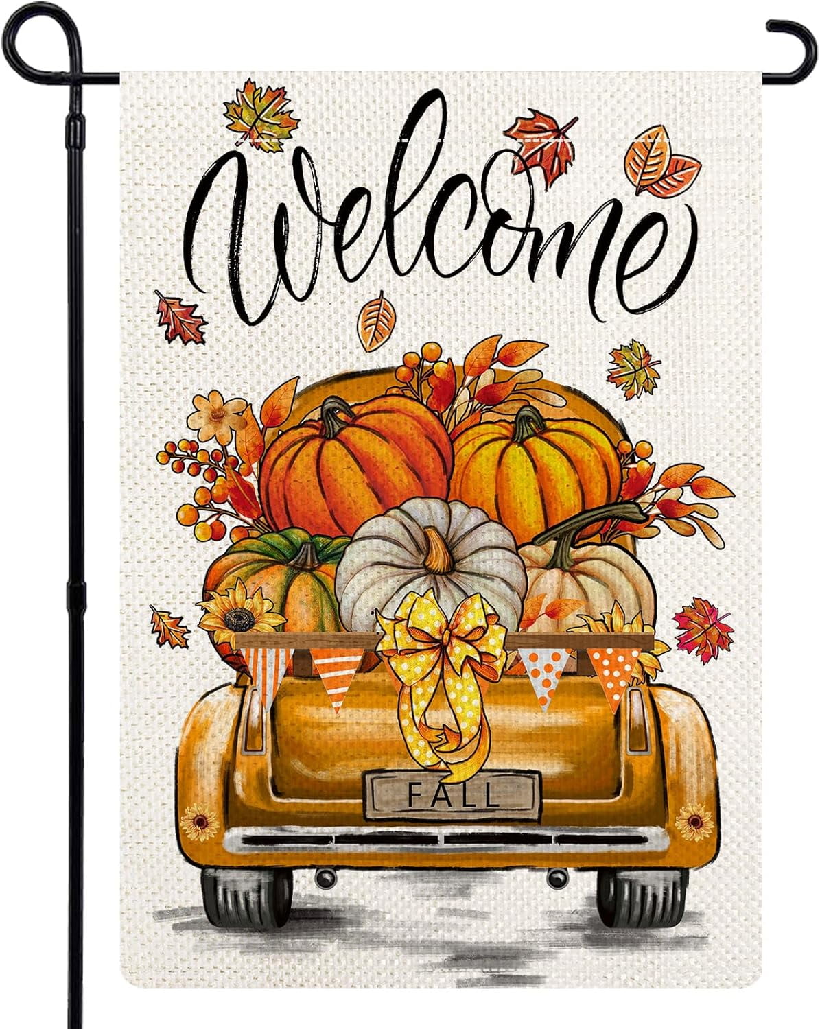 Fall Truck Garden Flags for Outside, Fall Autumn Welcome Garden Flags ...