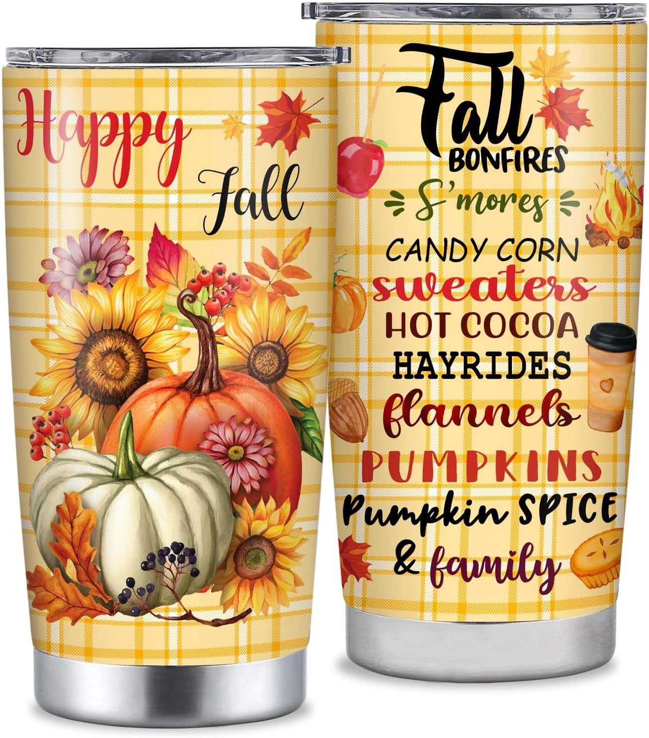 Fall Tumbler 20 oz, Fall Leaves Tumbler Gifts For Women Men, Fall ...