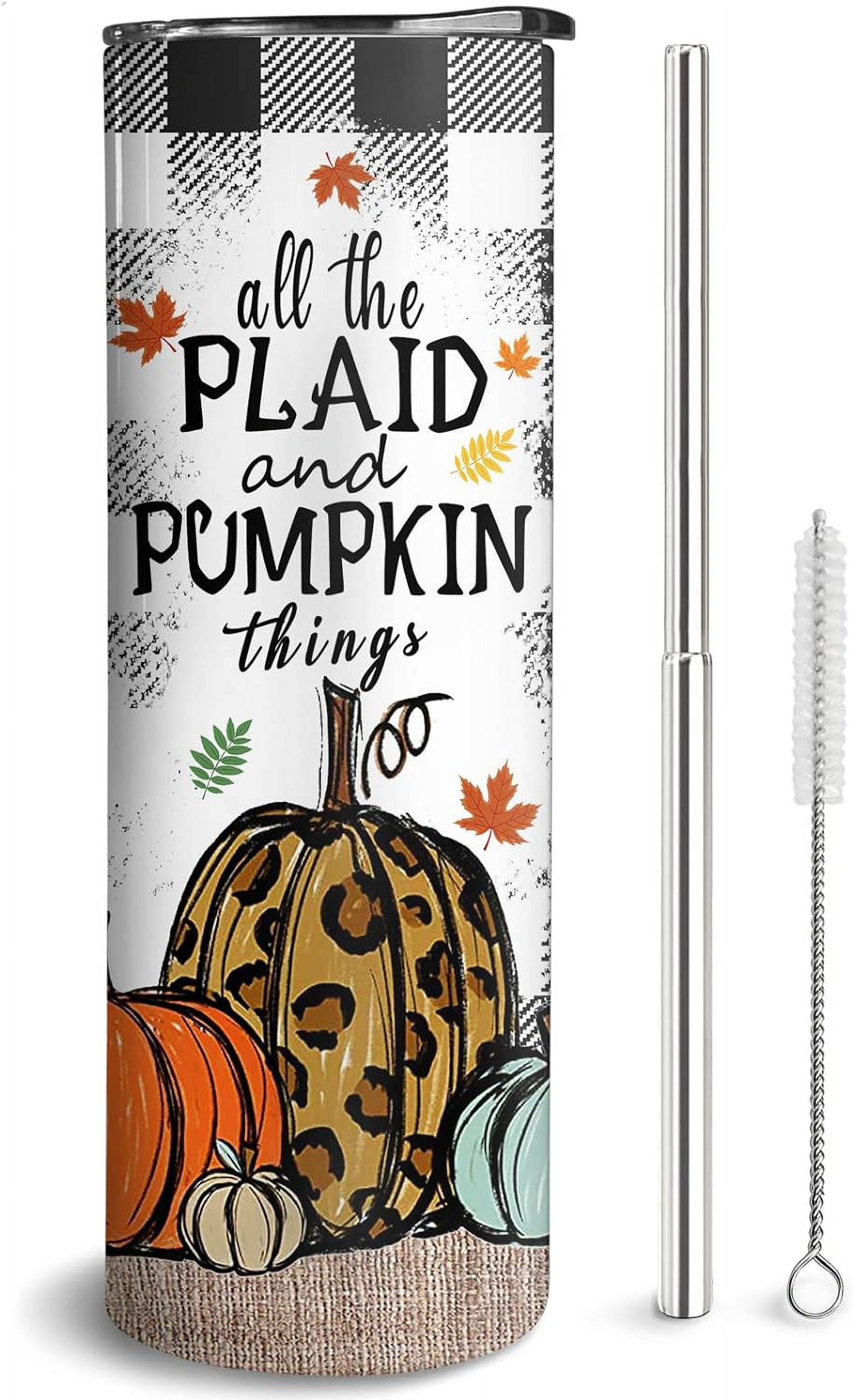 Fall Tumbler 20 oz Travel Holiday Coffee Mug Fall Pumpkin Skinny ...