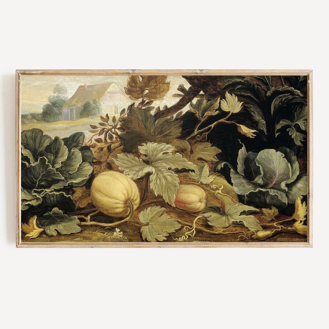 Fall Tv Art, Moody Vintage Pumkin Painting, Rustic Cottagecore ...