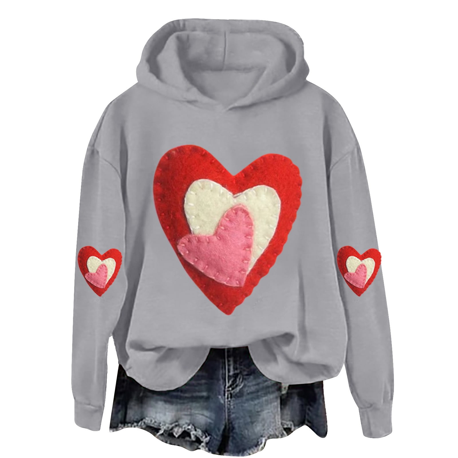 Fall Valentine's Day Women's Hooded Sweatshirt Oversized Sweatshirt for ...