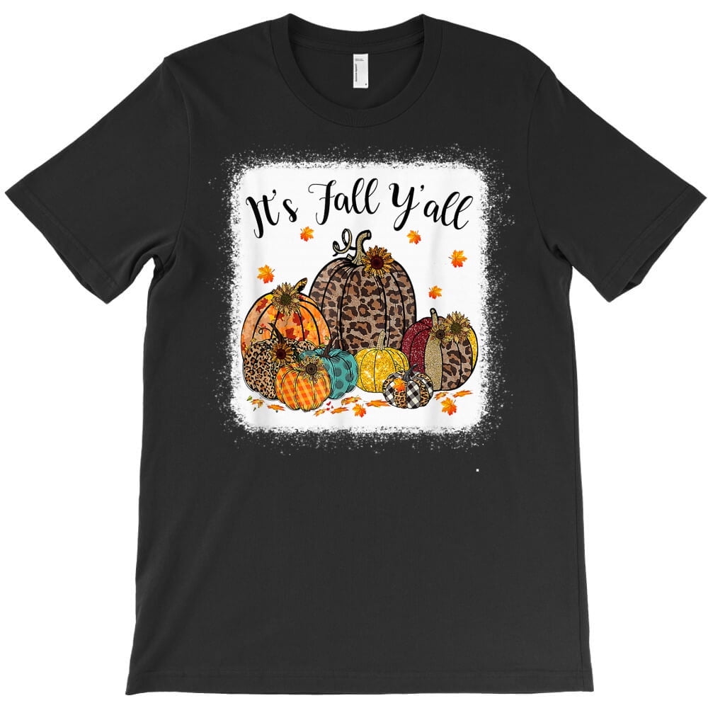 Fall Vibes It's Fall Y'all Leopard Pumpkin Autumn Leaves Themed Themed ...