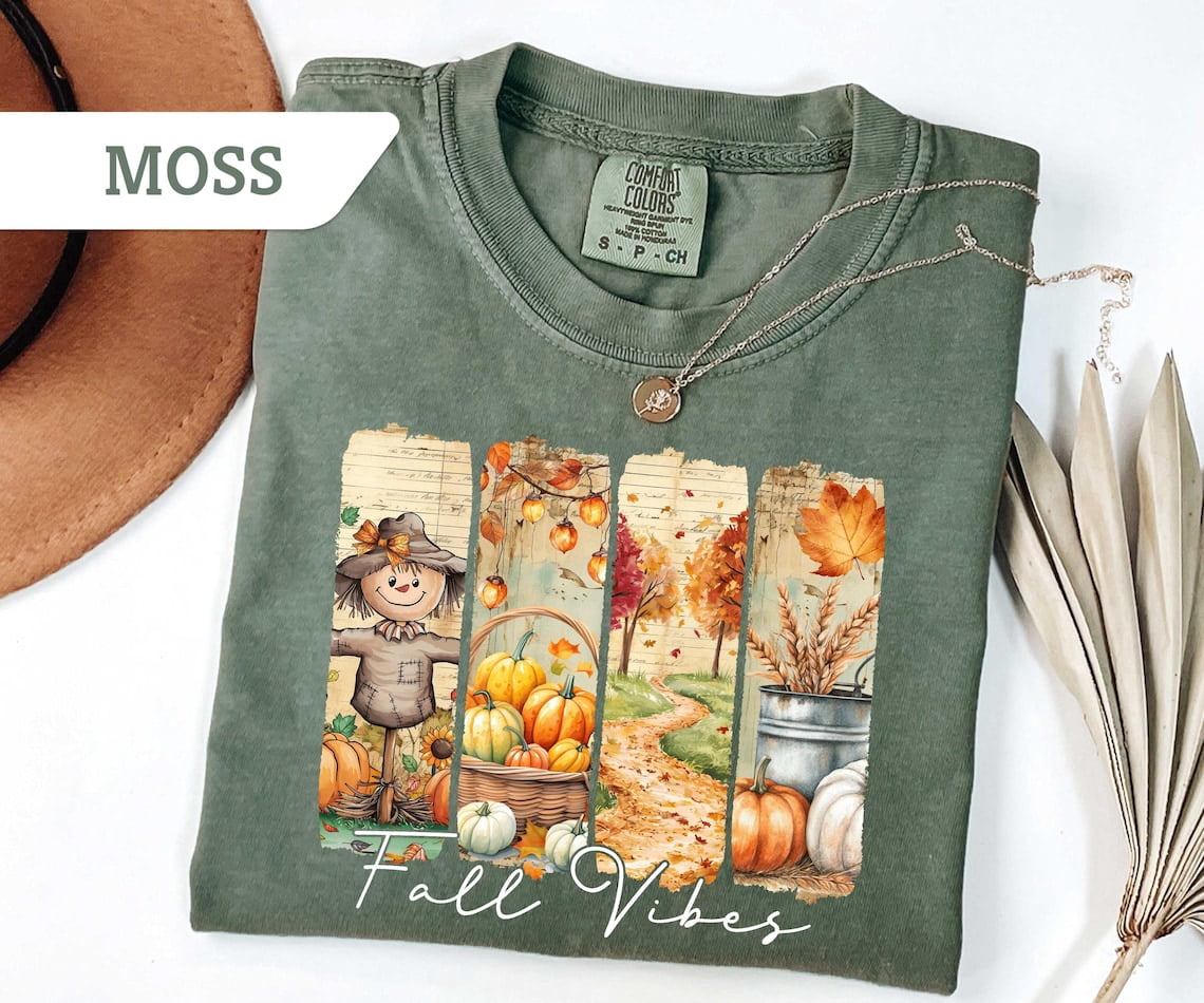 Fall Vibes Pumpkin Harvest Autumn T-Shirt - Walmart.com