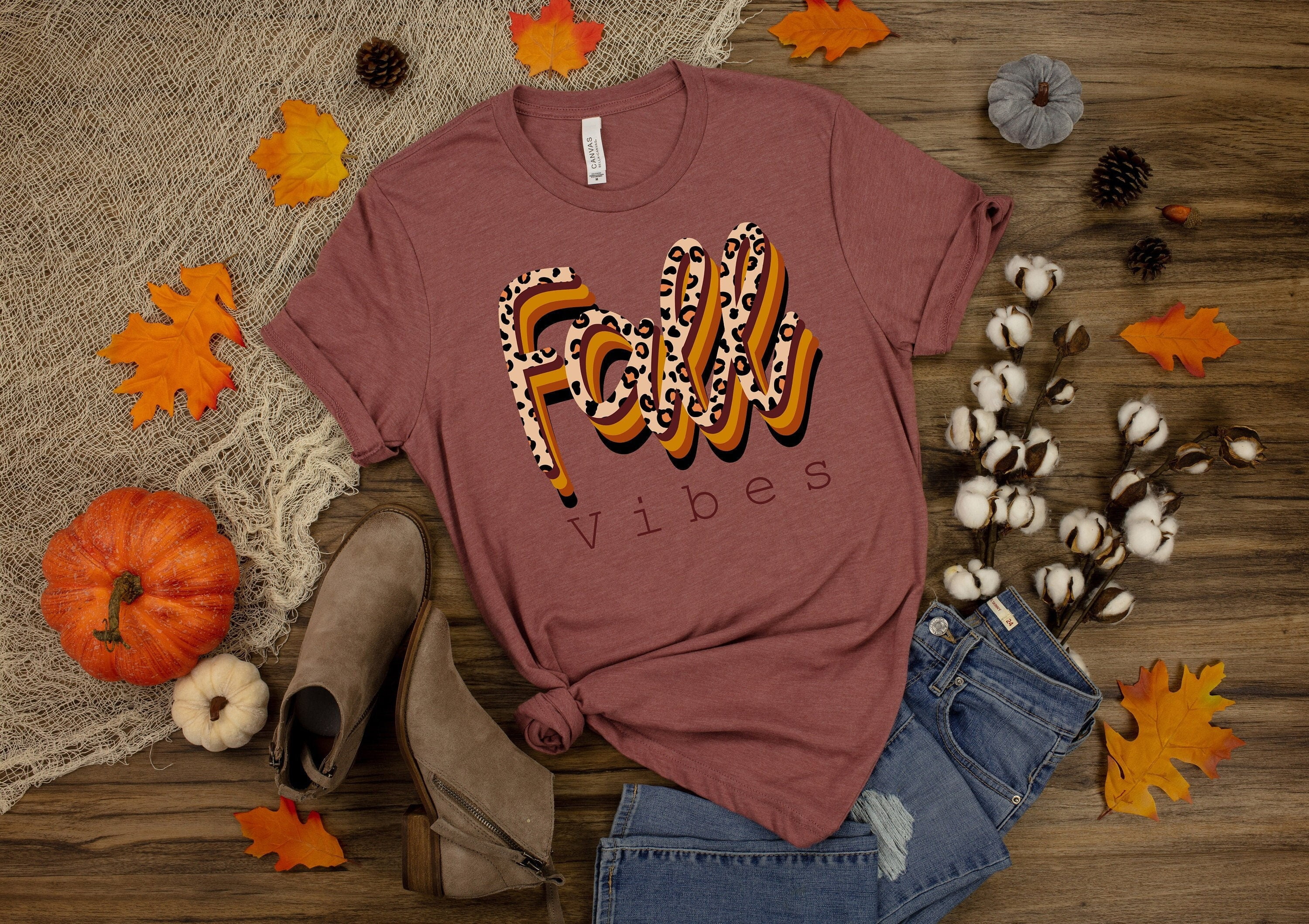Fall Vibes Shirt Fall Vibes Cheetah Shirt Happy Thanksgiving Shirt ...