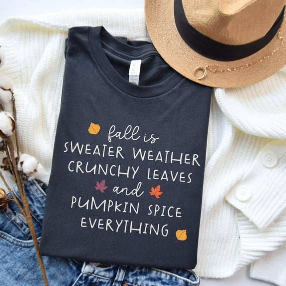 Fall Vibes Tee, Sweater Weather Tee, Autumn T-Shirt, Pumpkin Spice ...
