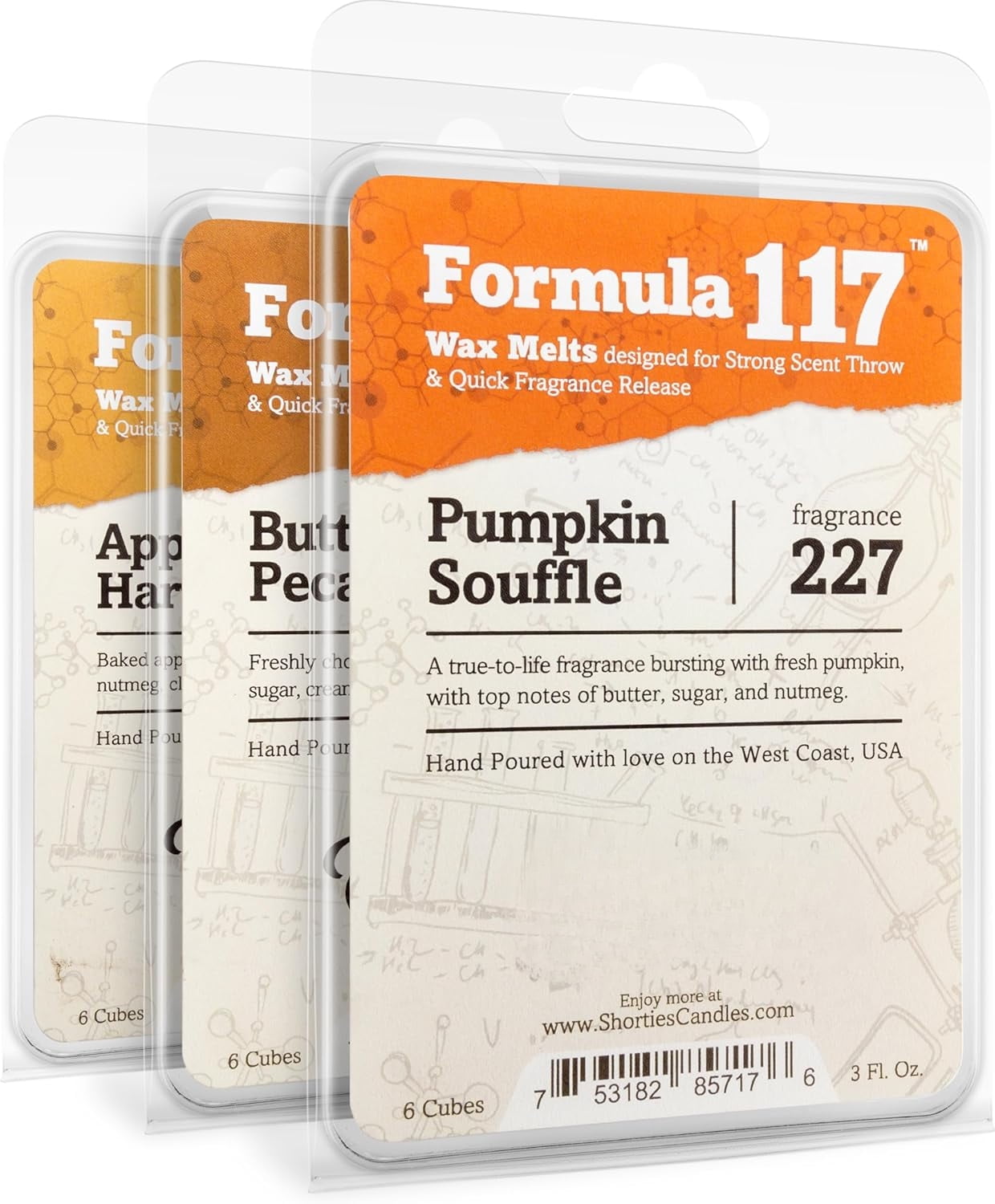 Fall Wax Melts Variety Pack - Pumpkin Souffle, Butter Pecan Pie, Apple ...