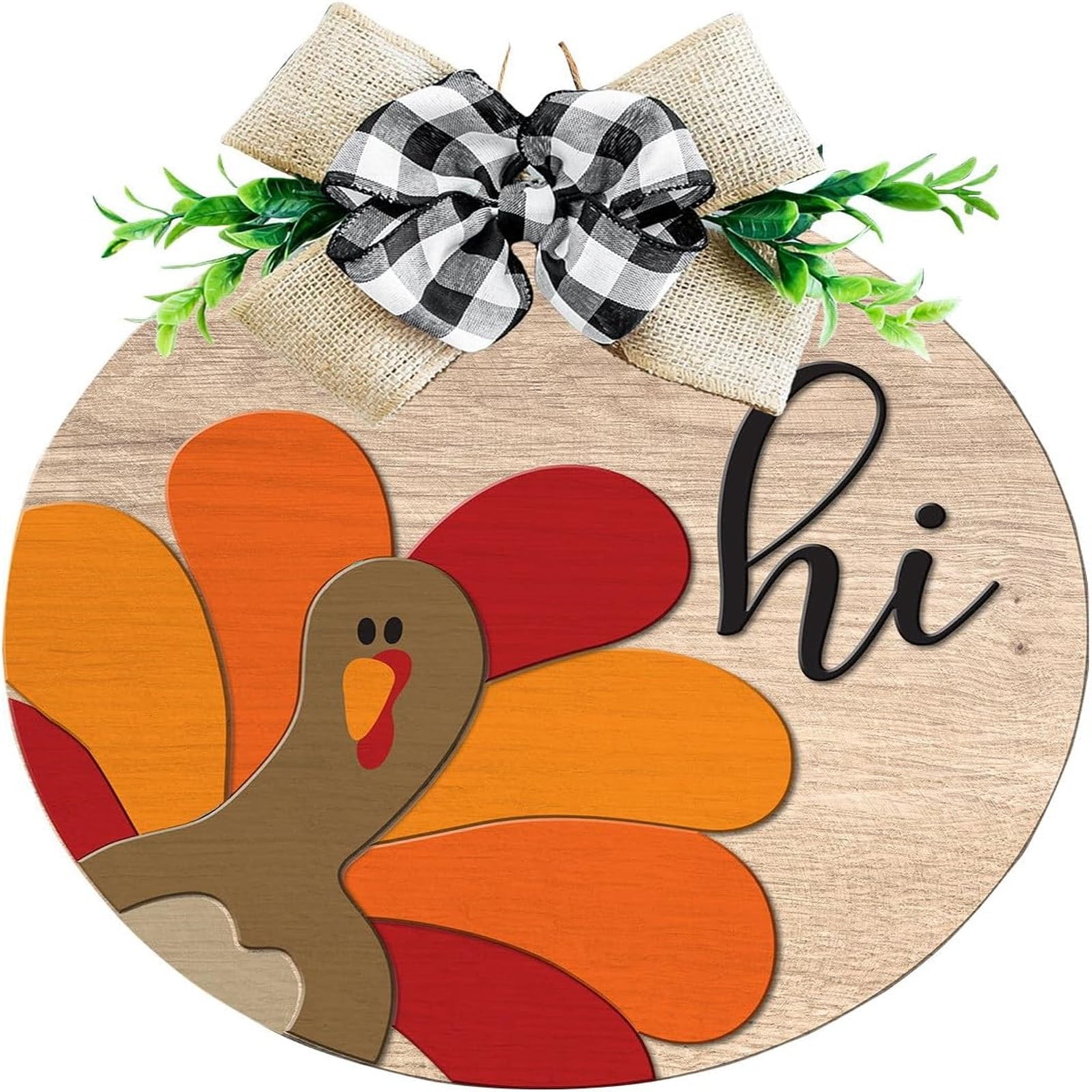 Fall Welcome Door Plaque Wreath Garland Floral Fall Hanging Sign ...