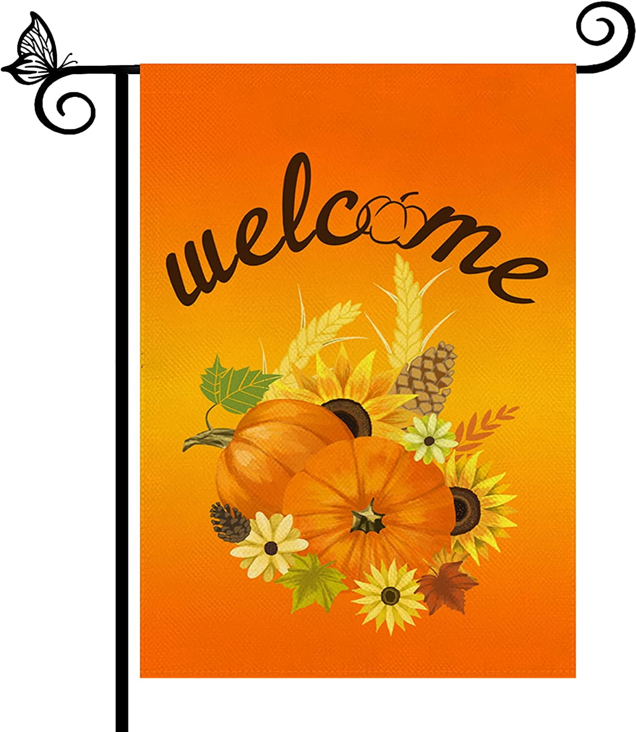 Fall Welcome Garden Flag Pumpkin sunflower flags banners 12x18 Inch ...