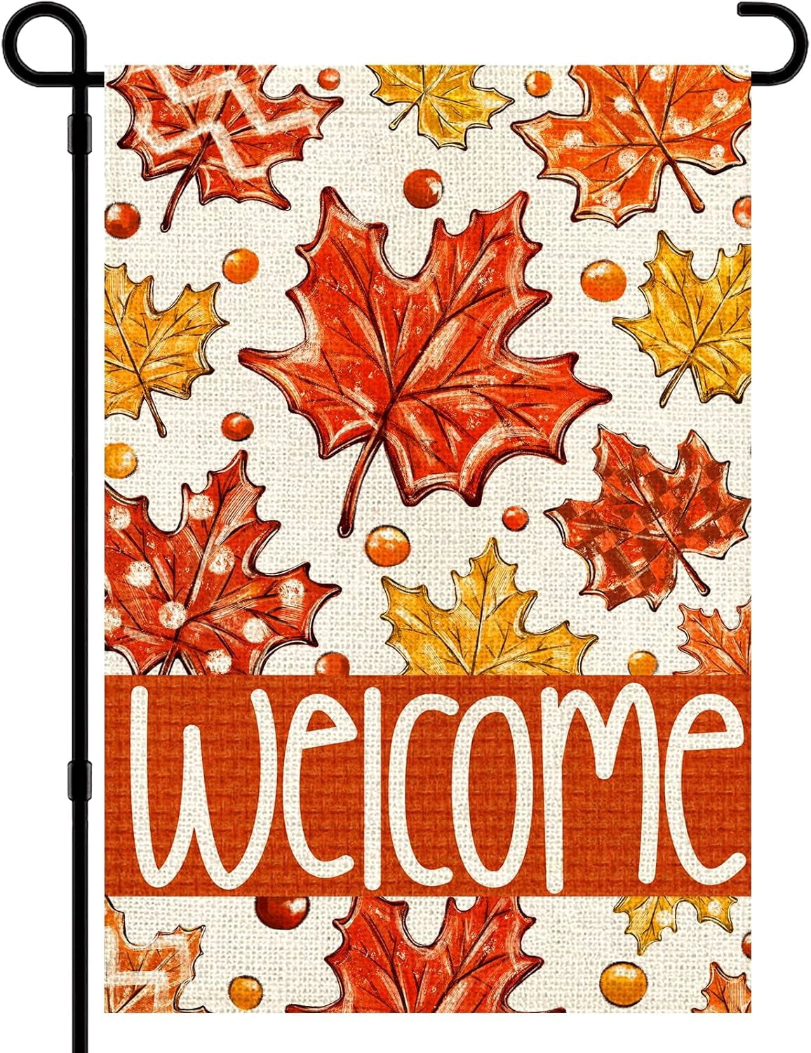 Fall Welcome Maple Leaves Garden Flag 12.5x18 Double Sided Outside ...