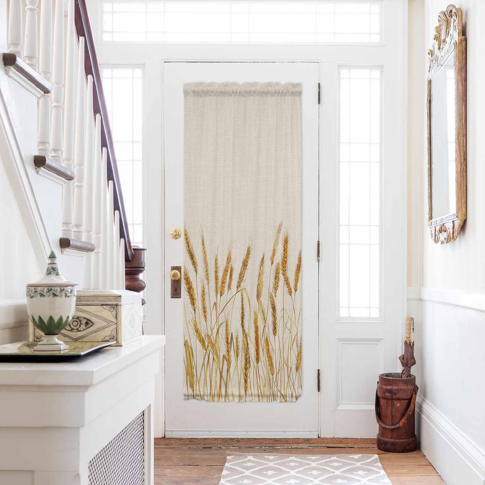 Fall Wheat Door Curtains for Door Window, French Sidelight Front Back ...